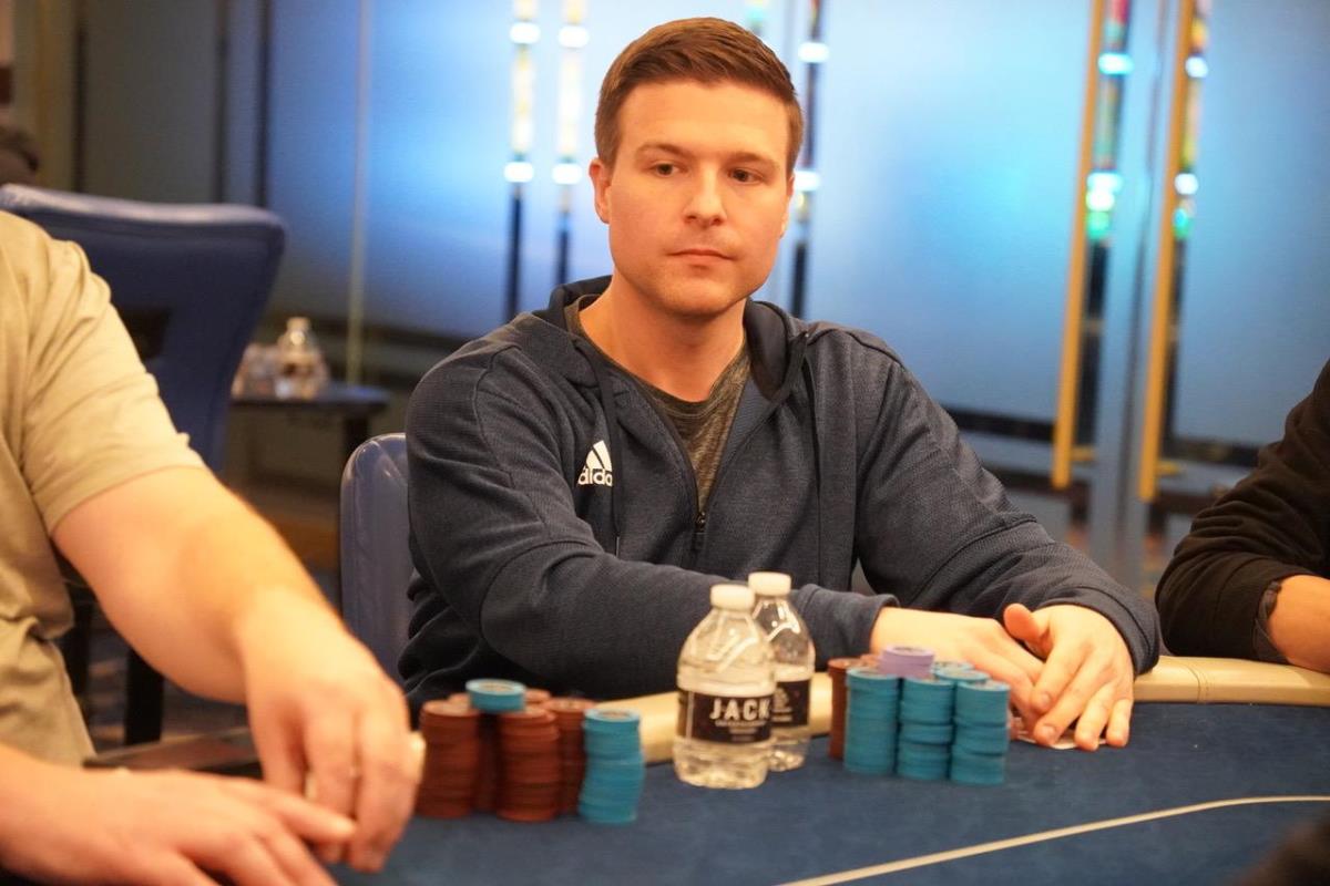 After losing majority of his stack in a full house over full house and ...